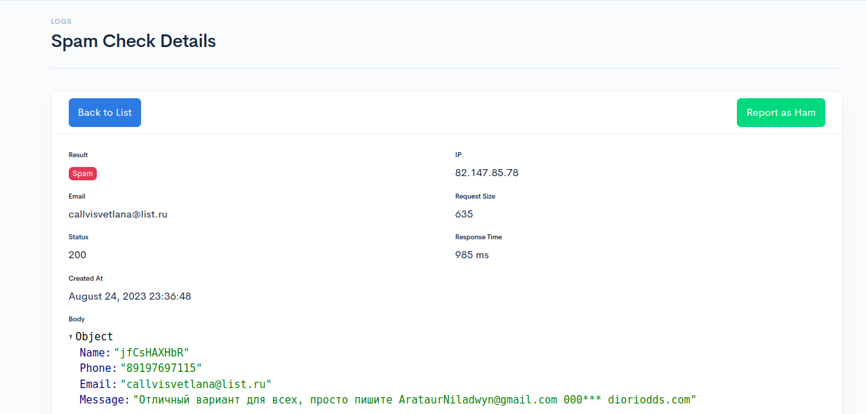 Protect Your Content with our Spam API